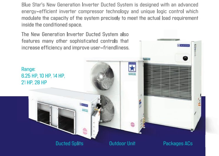 TheSmartHVAC - Blue Star Inverter Ducted System 5, 8, 11, 16.5, 22 Tons ...